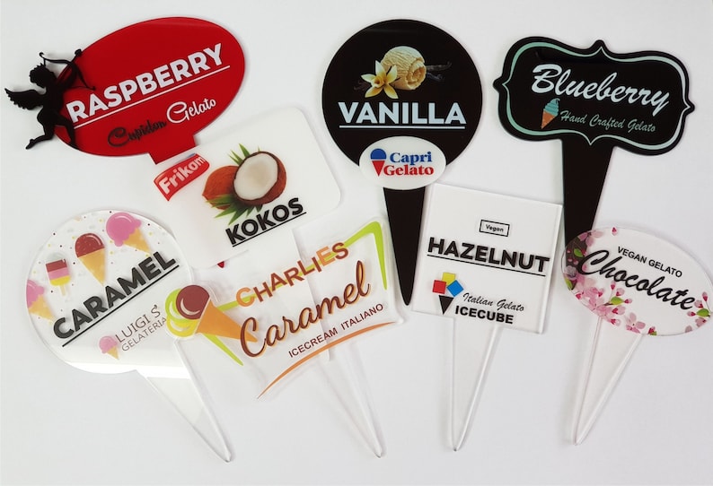 12 Pcs Custom Gelato Flavor Markers, Ice Cream Labels, Flavor Tags ...