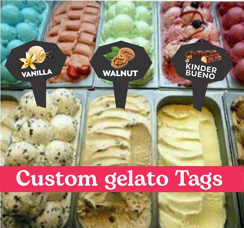 18 Pcs Gelato Flavor Markers, Ice Cream Labels, Flavor Tags, Gelato ...