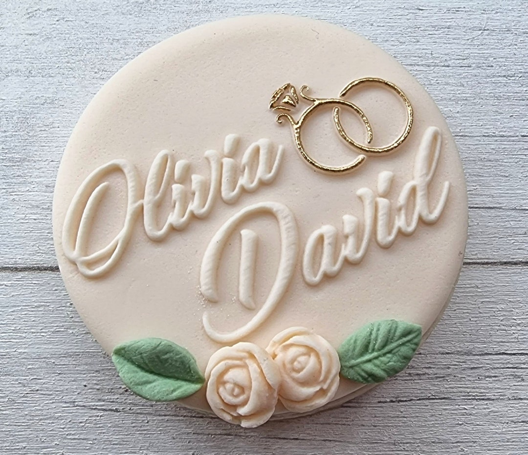 Custom Embosser Fondant Stamp, Wedding Acrylic Embosser for Cookies ...