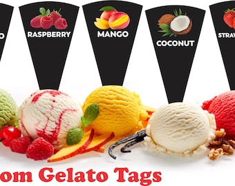 Gelato Flavor Markers, Ice Cream Labels, Flavor Tags, Gelato Stickers ...