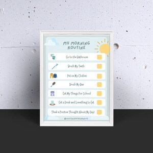 Kids Morning Routine With Sun and Clouds - Etsy
