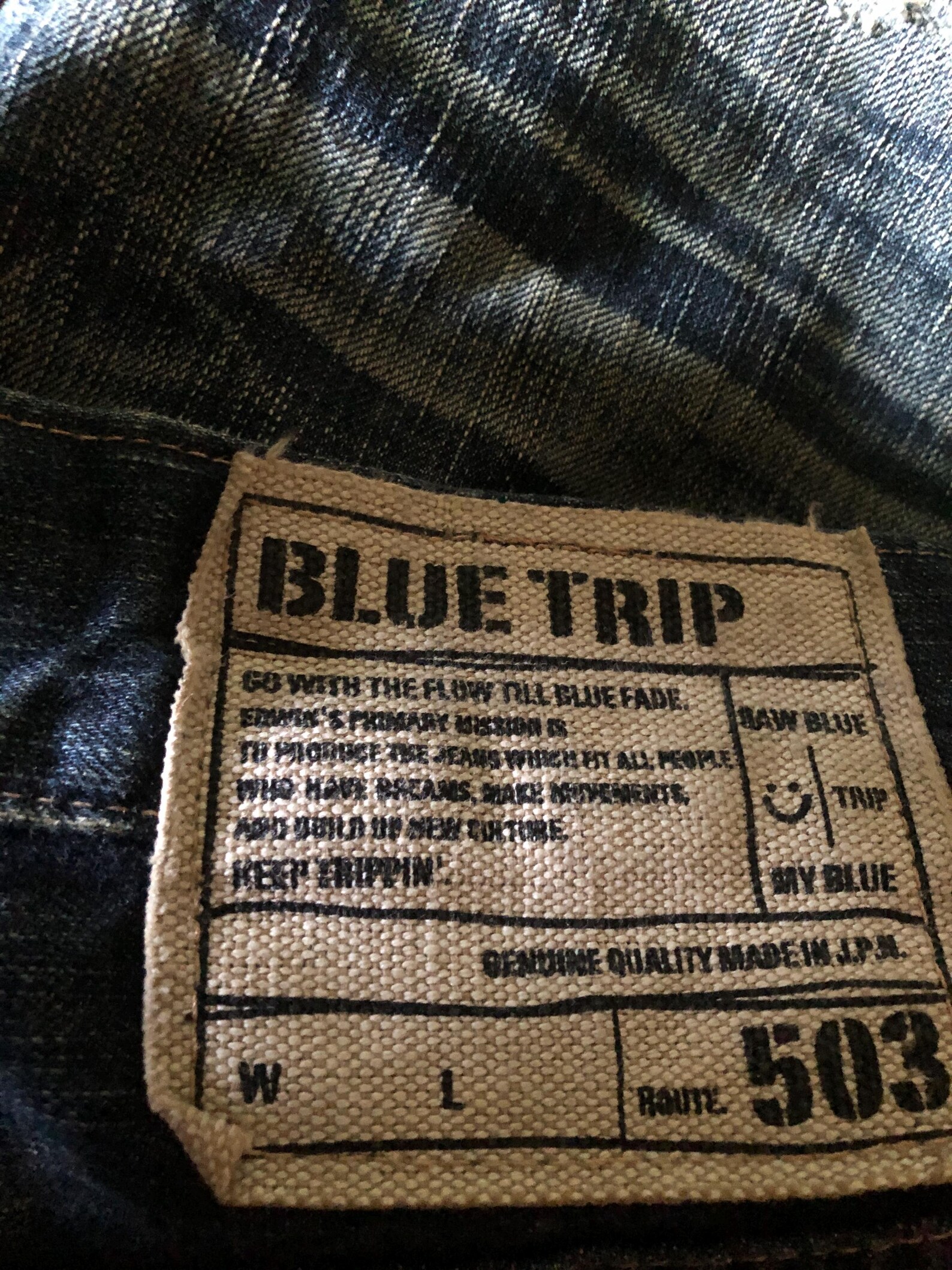Edwin 503 Blue Trip Distressed Boot Cut Denim Pant - Etsy
