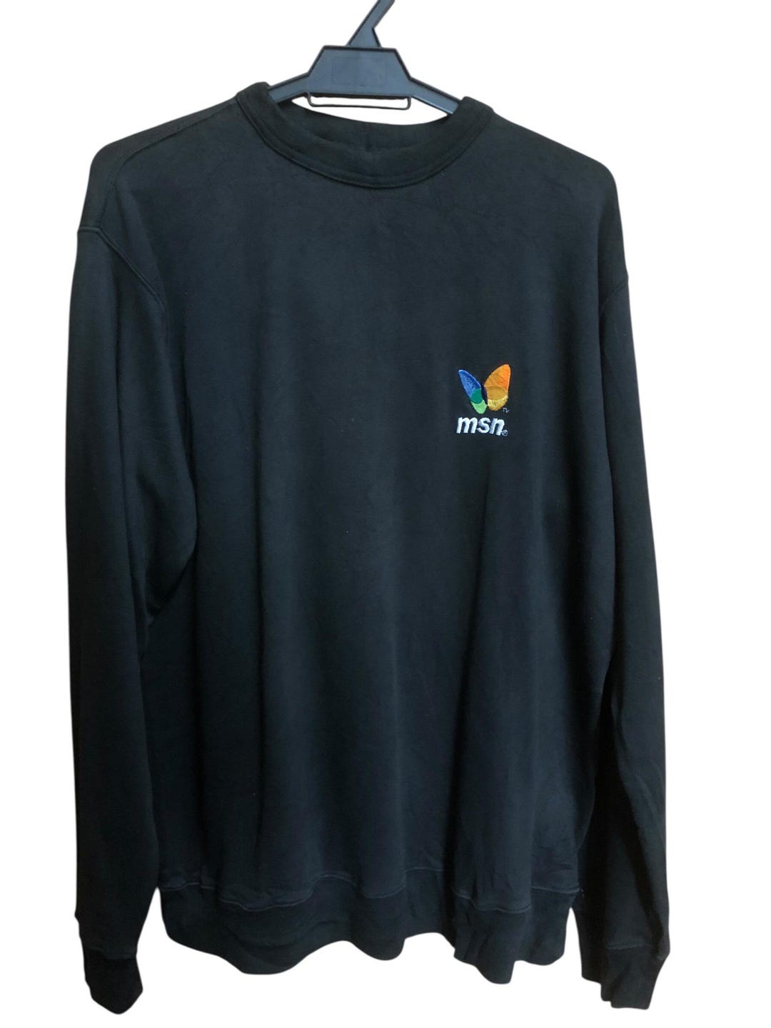 Msn Window Butterfly Embroidered Logo Sweatshirt Crewneck Pull Over - Etsy