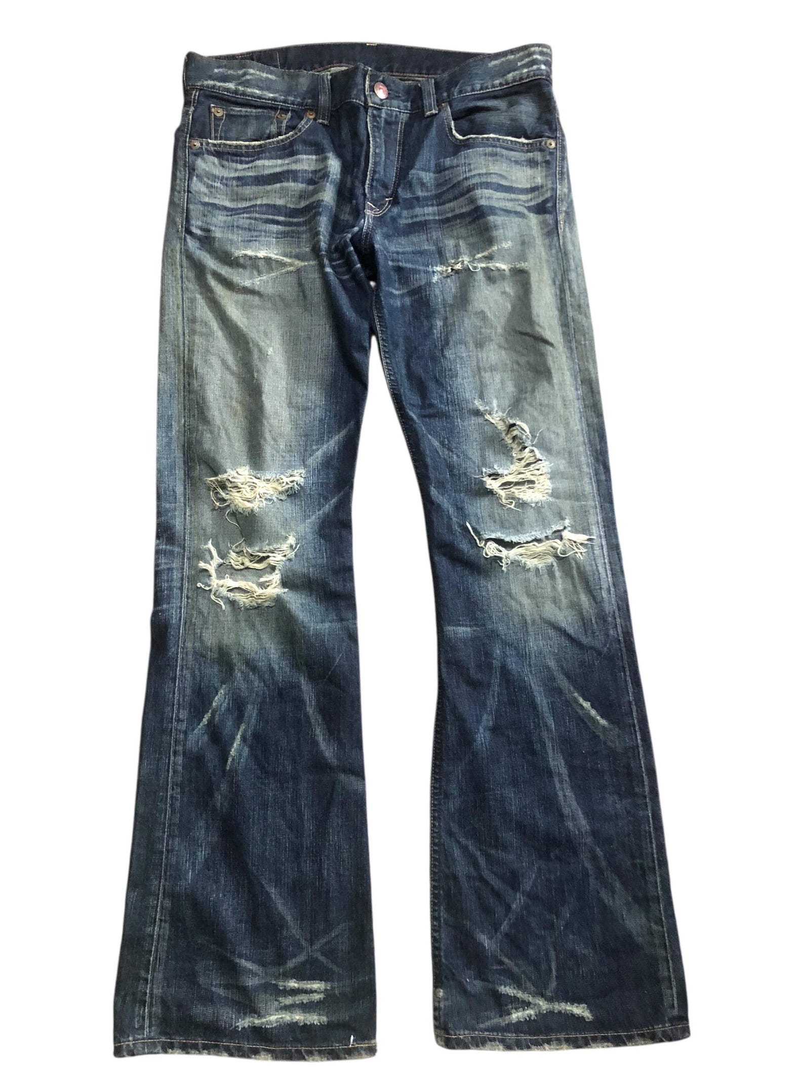 Edwin 503 Blue Trip Distressed Boot Cut Denim Pant - Etsy