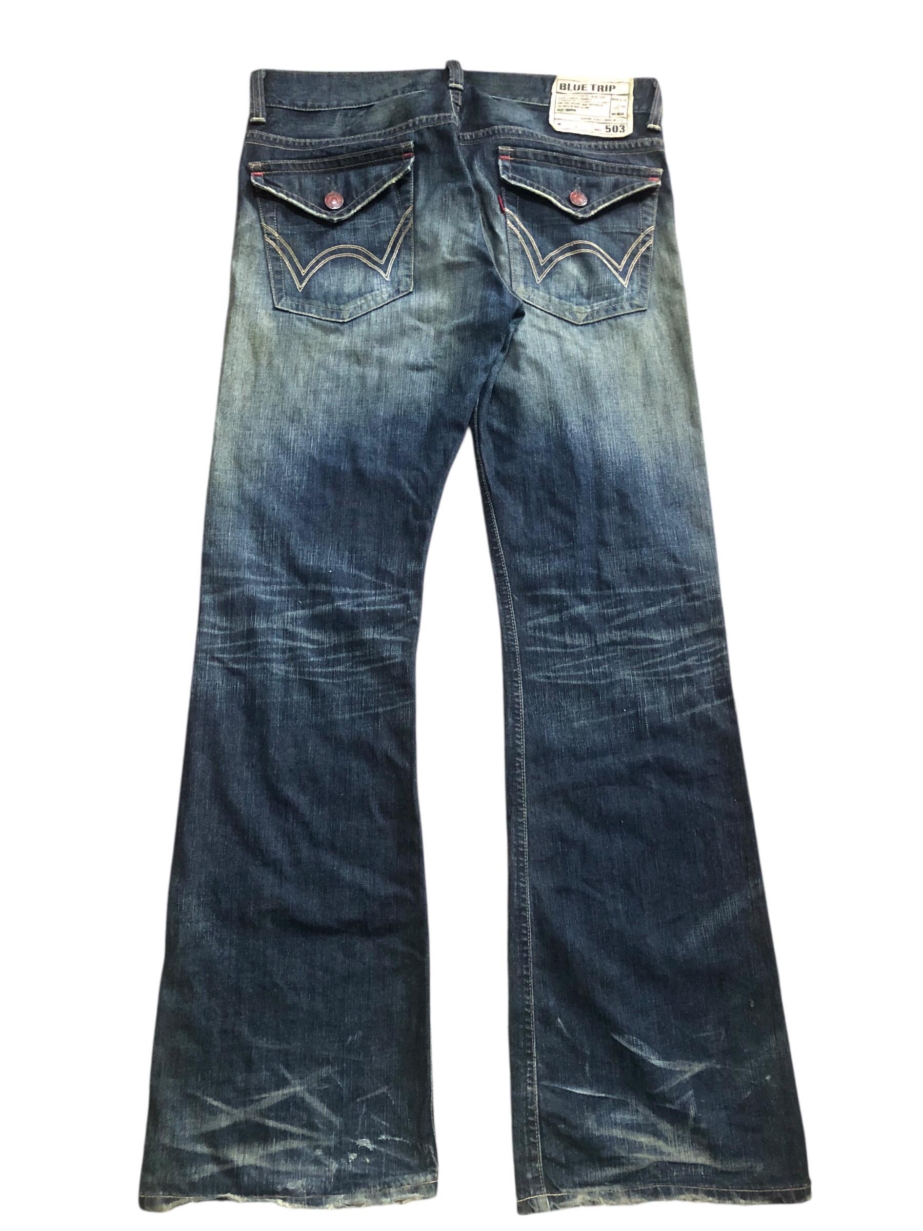 Edwin 503 Blue Trip Distressed Boot Cut Denim Pant - Etsy