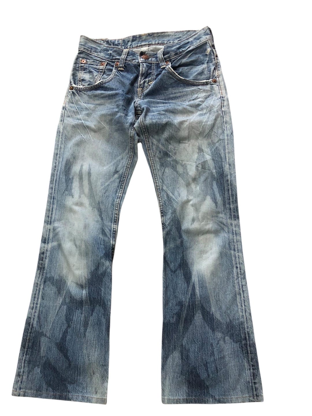 Edwin 502 Blue Trip Flare Denim Pants - Etsy