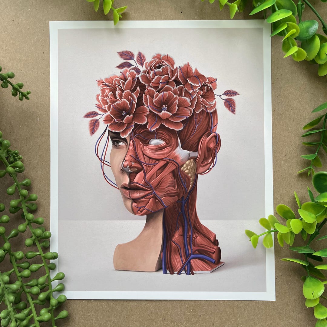 Anatomy in Bloom – Surreal Anatomical Art Print, Macabre Floral ...