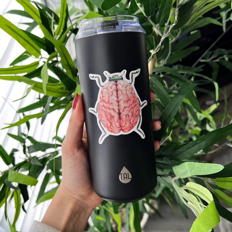 Thinker’s Beetle Vinyl Sticker – Brain Insect, Scientific Illustration ...