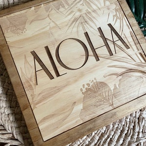 Aloha Tropical Hawaiian Wooden Sign - Etsy