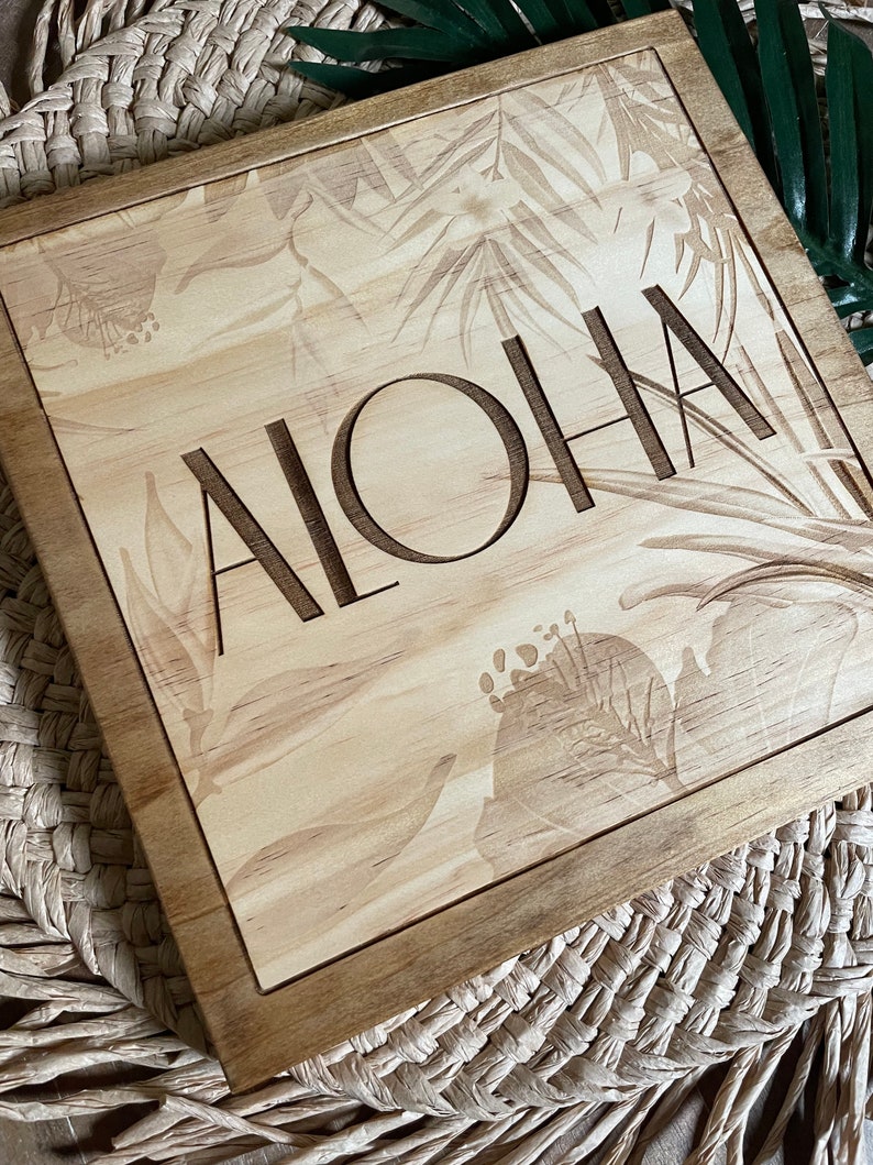 Aloha Tropical Hawaiian Wooden Sign - Etsy