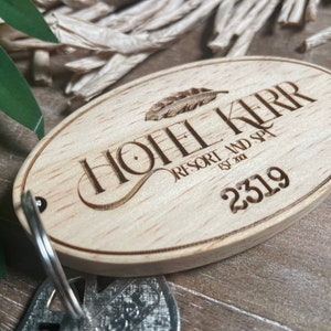 Wooden Custom Hotel Keychain - Etsy
