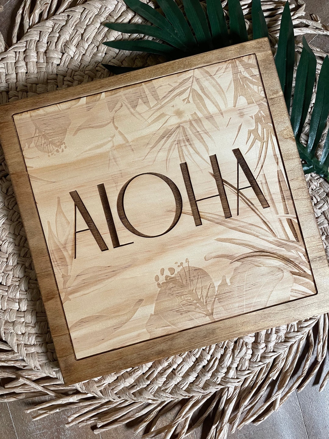 Aloha Tropical Hawaiian Wooden Sign - Etsy