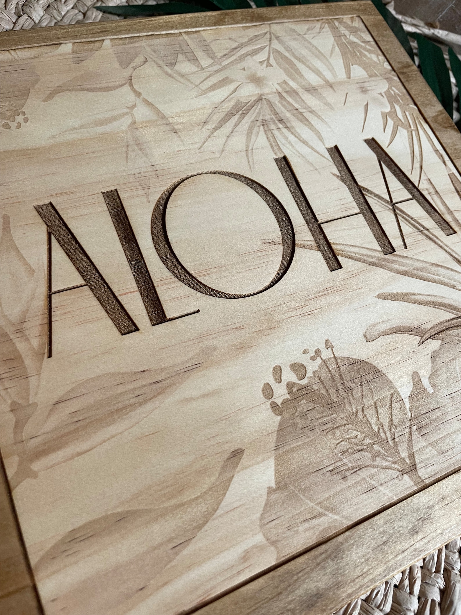 Aloha Tropical Hawaiian Wooden Sign - Etsy
