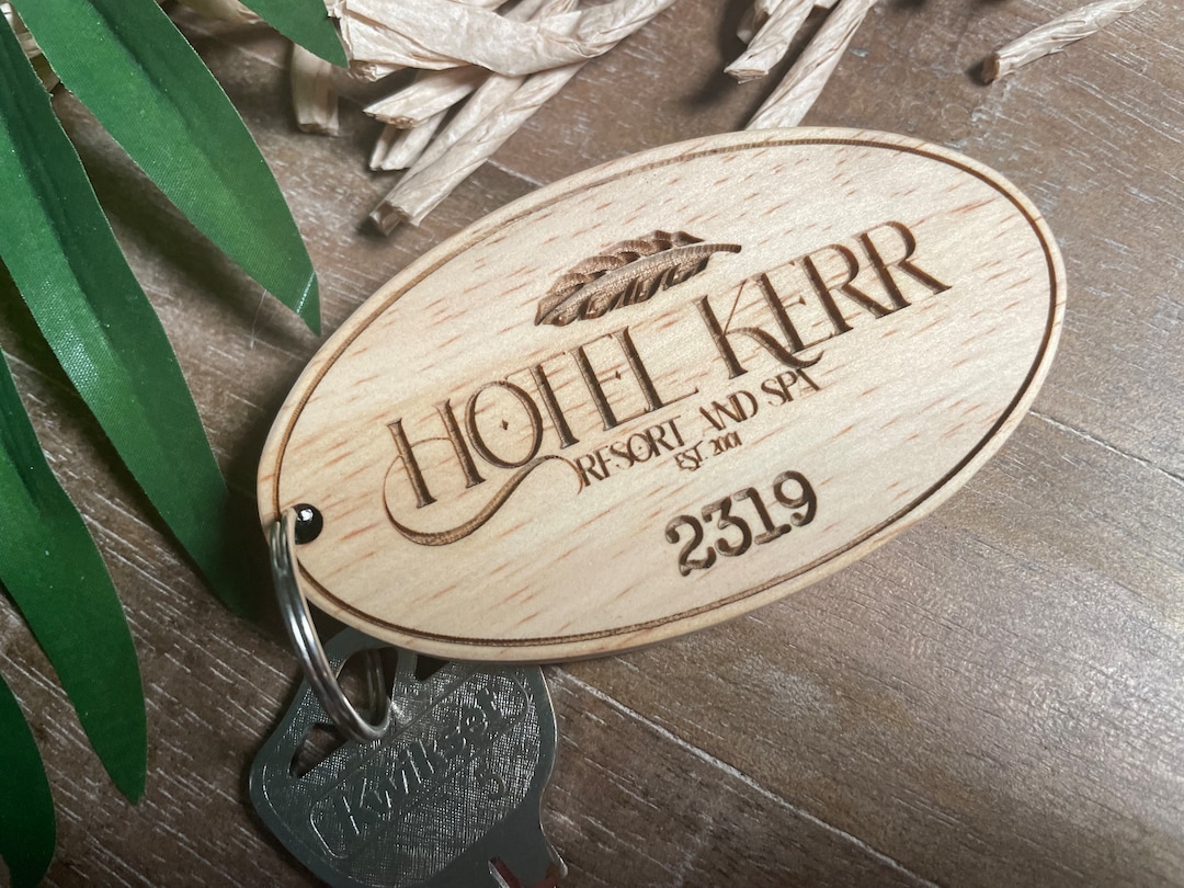 Wooden Custom Hotel Keychain - Etsy