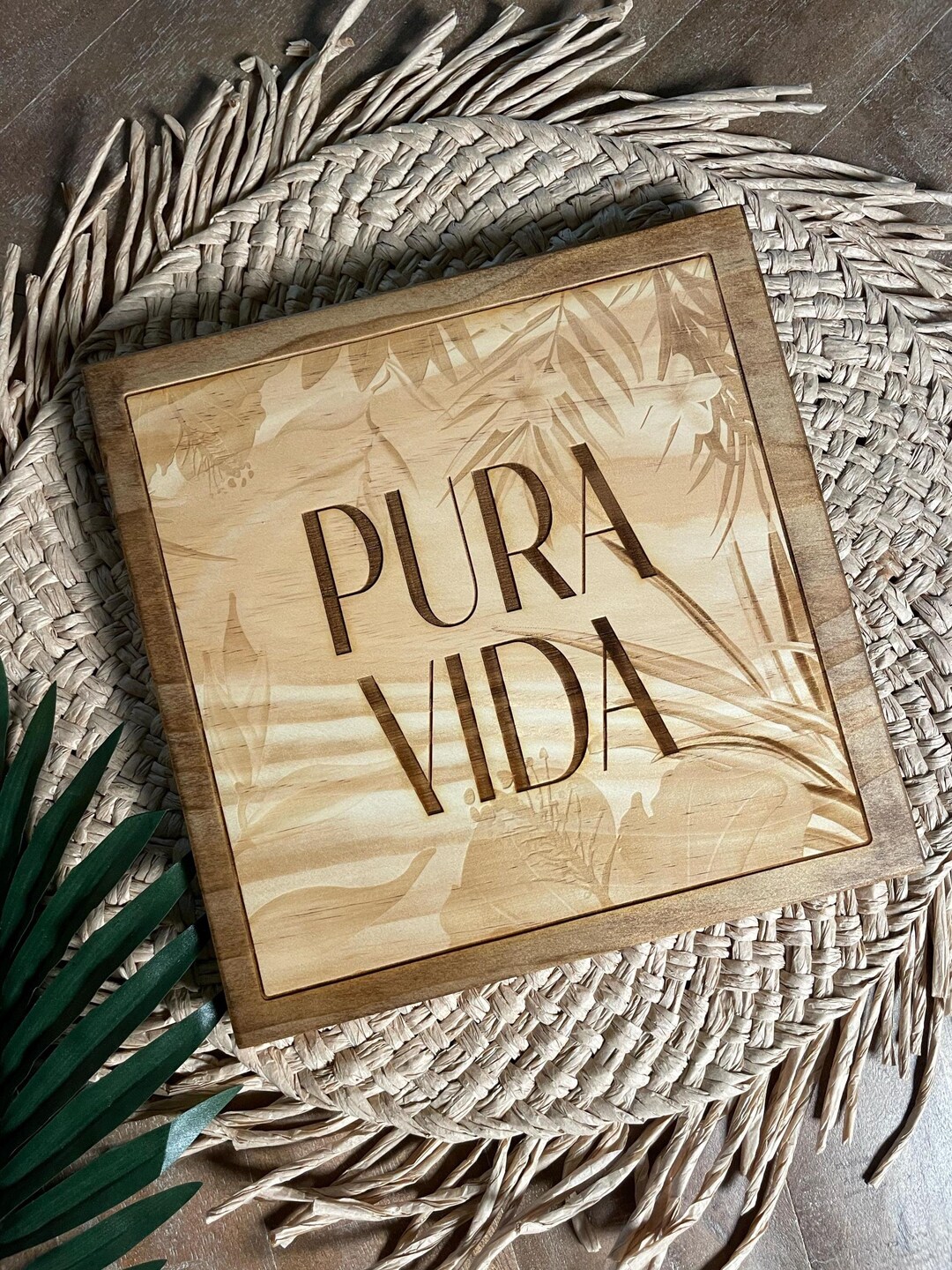 Pura Vida Tropical Hawaiian Wooden Resort Beach House Sign - Etsy