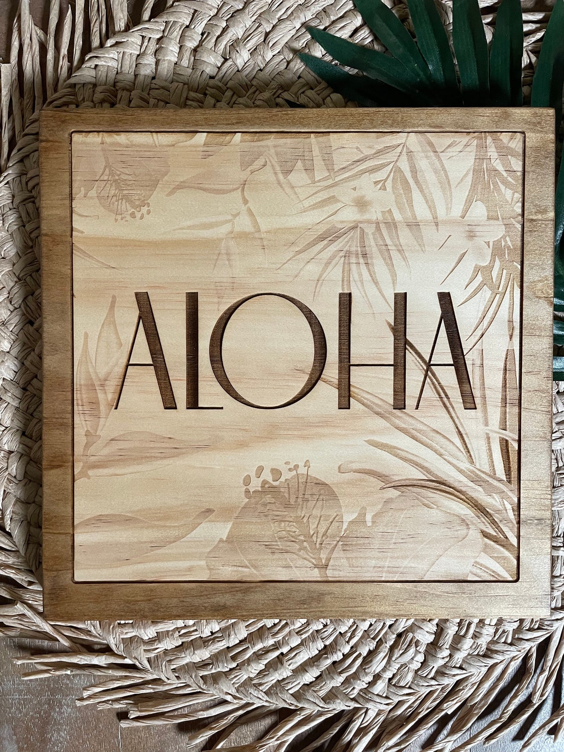 Aloha Tropical Hawaiian Wooden Sign - Etsy