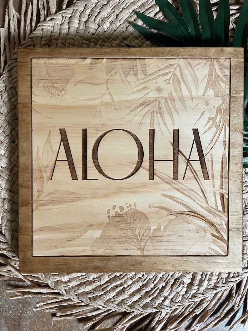 Aloha Tropical Hawaiian Wooden Sign - Etsy