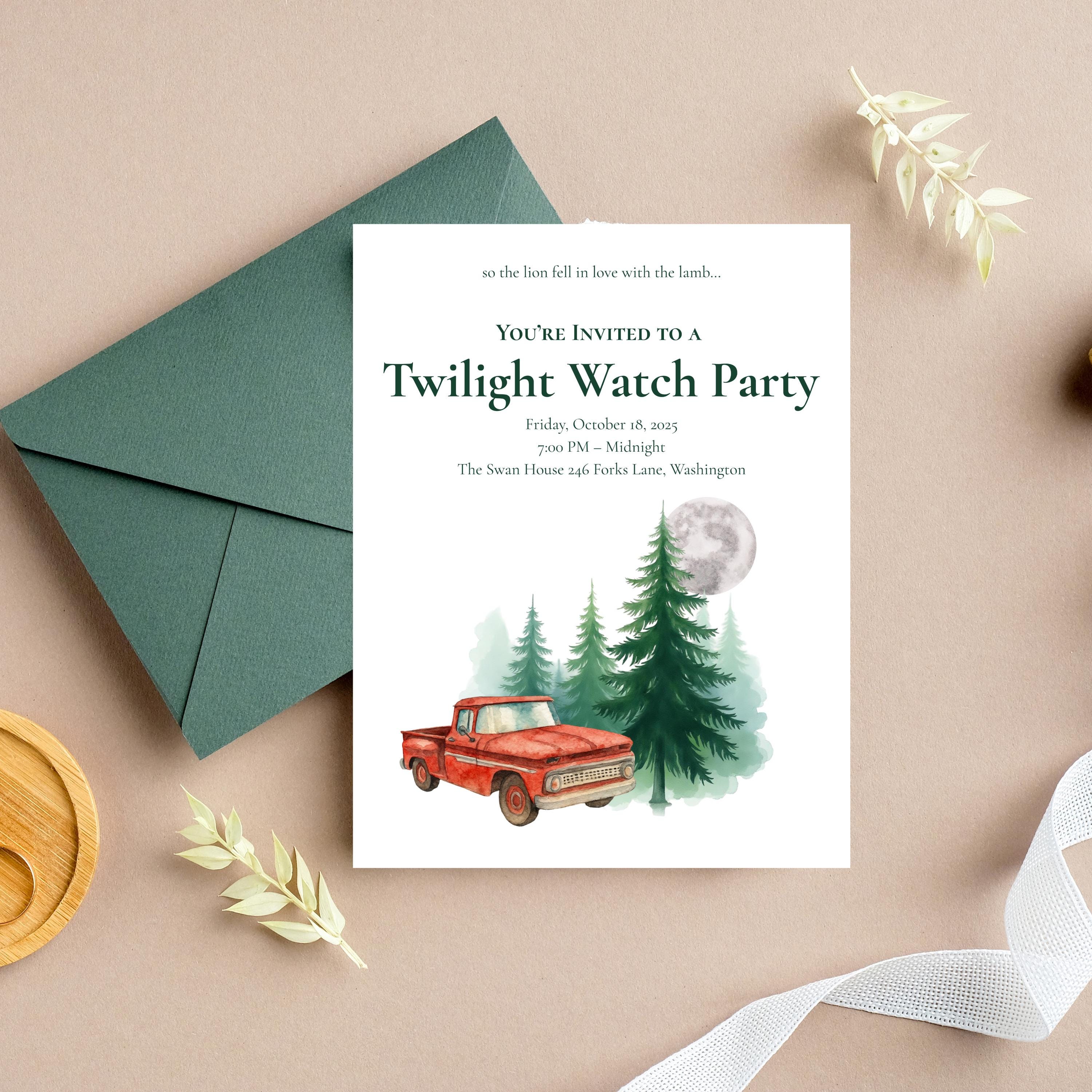 Editable Twilight Watch Party Invitation | Canva Template | Vampire ...