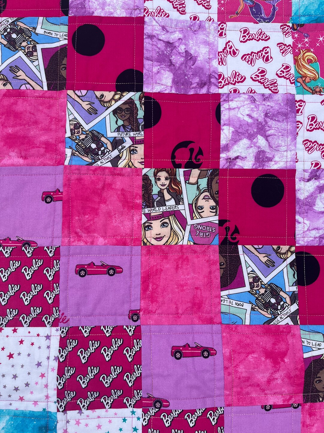Barbie Quilt - Mattel - Barbie Movie - 100% Cotton - Baby Quilt Lap ...