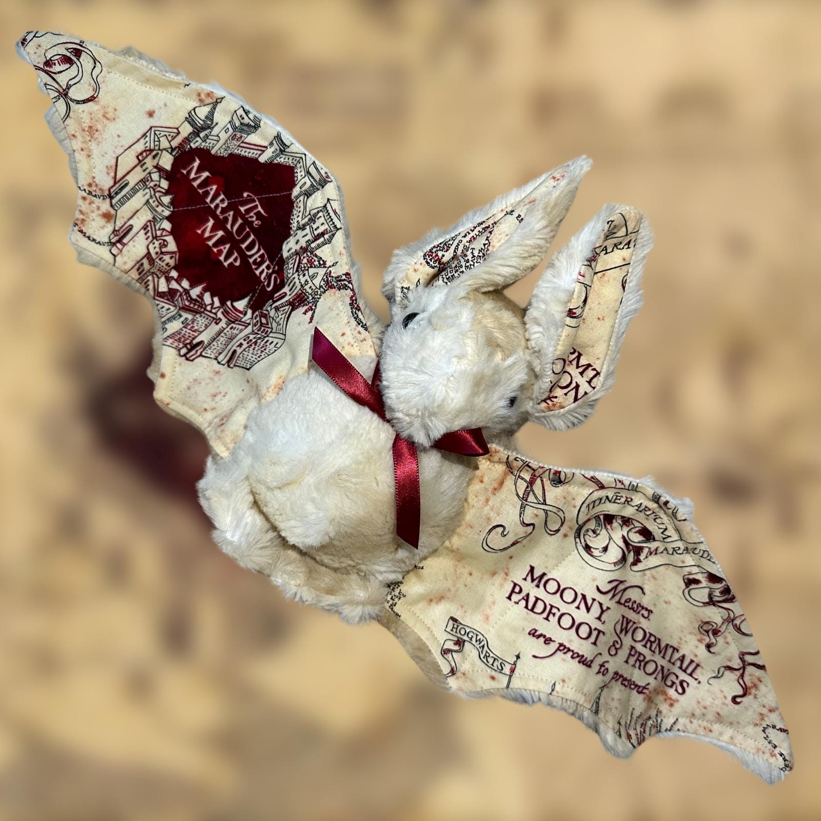 Marauders Map Inspired Plush Bat Handmade Bat Plushie, Wizarding ...