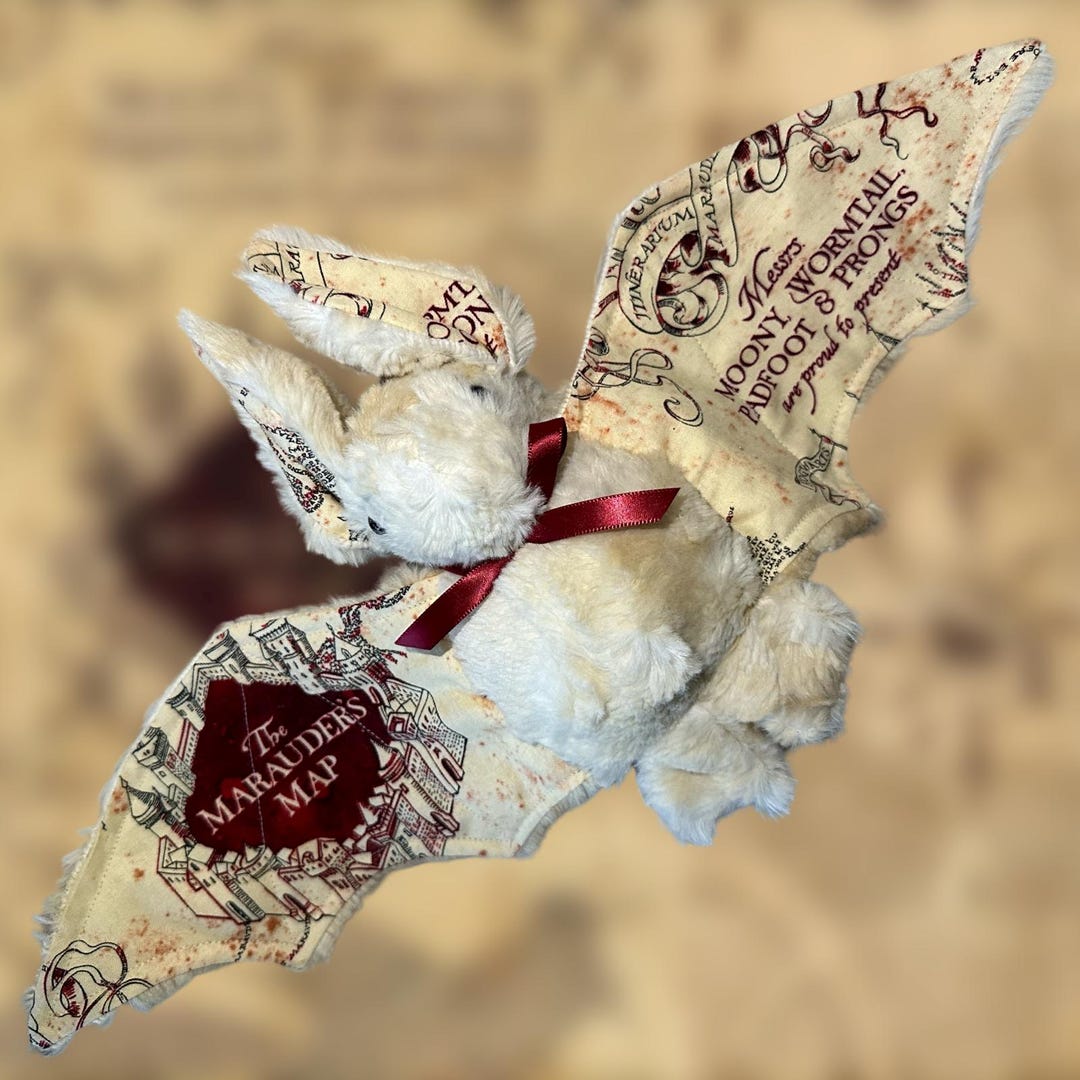 Marauders Map Inspired Plush Bat Handmade Bat Plushie, Wizarding ...