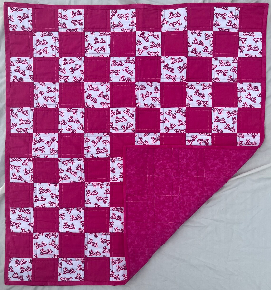 Pink Barbie Quilt 100% Cotton Lap Bed Quilt Baby Blanket - Etsy