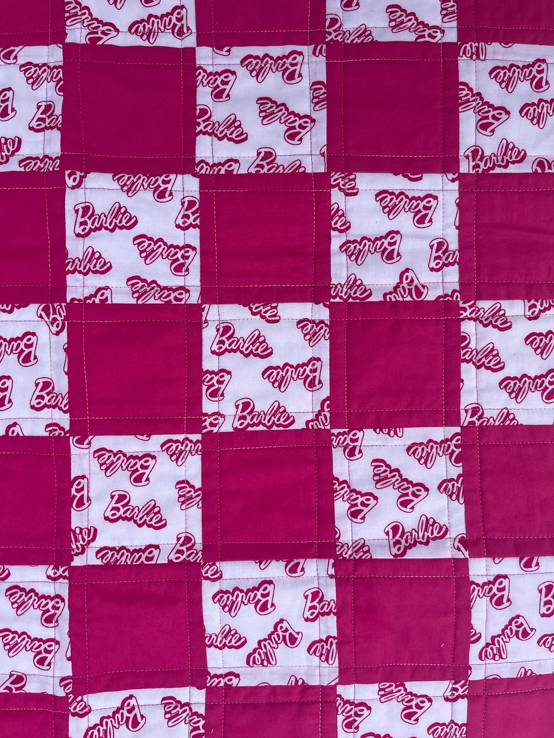 Pink Barbie Quilt 100% Cotton Lap Bed Quilt Baby Blanket - Etsy