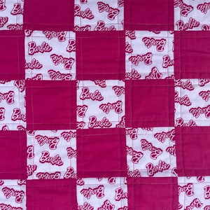 Pink Barbie Quilt - 100% Cotton - Lap Bed Quilt - Baby Blanket ...
