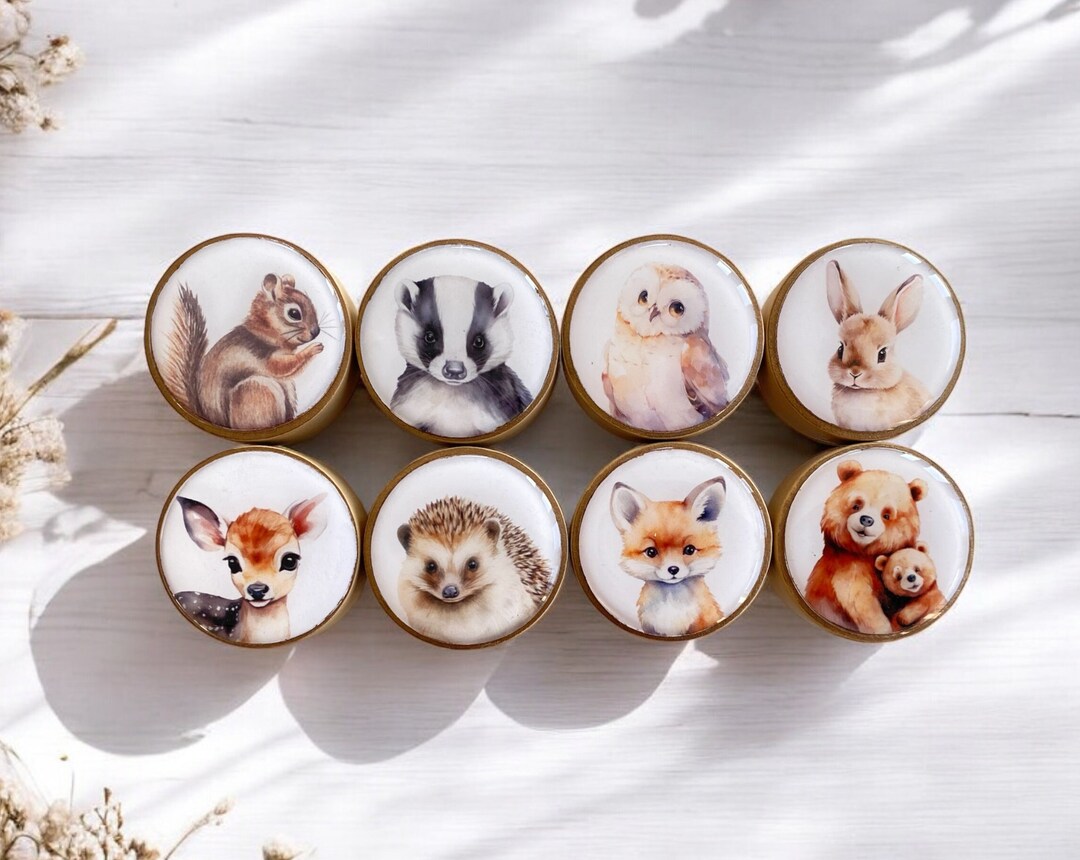 Woodland Animal Knobs, Wooden Drawer Handles, PRICE PER KNOB, Children's Knobs, Dresser Handles ...