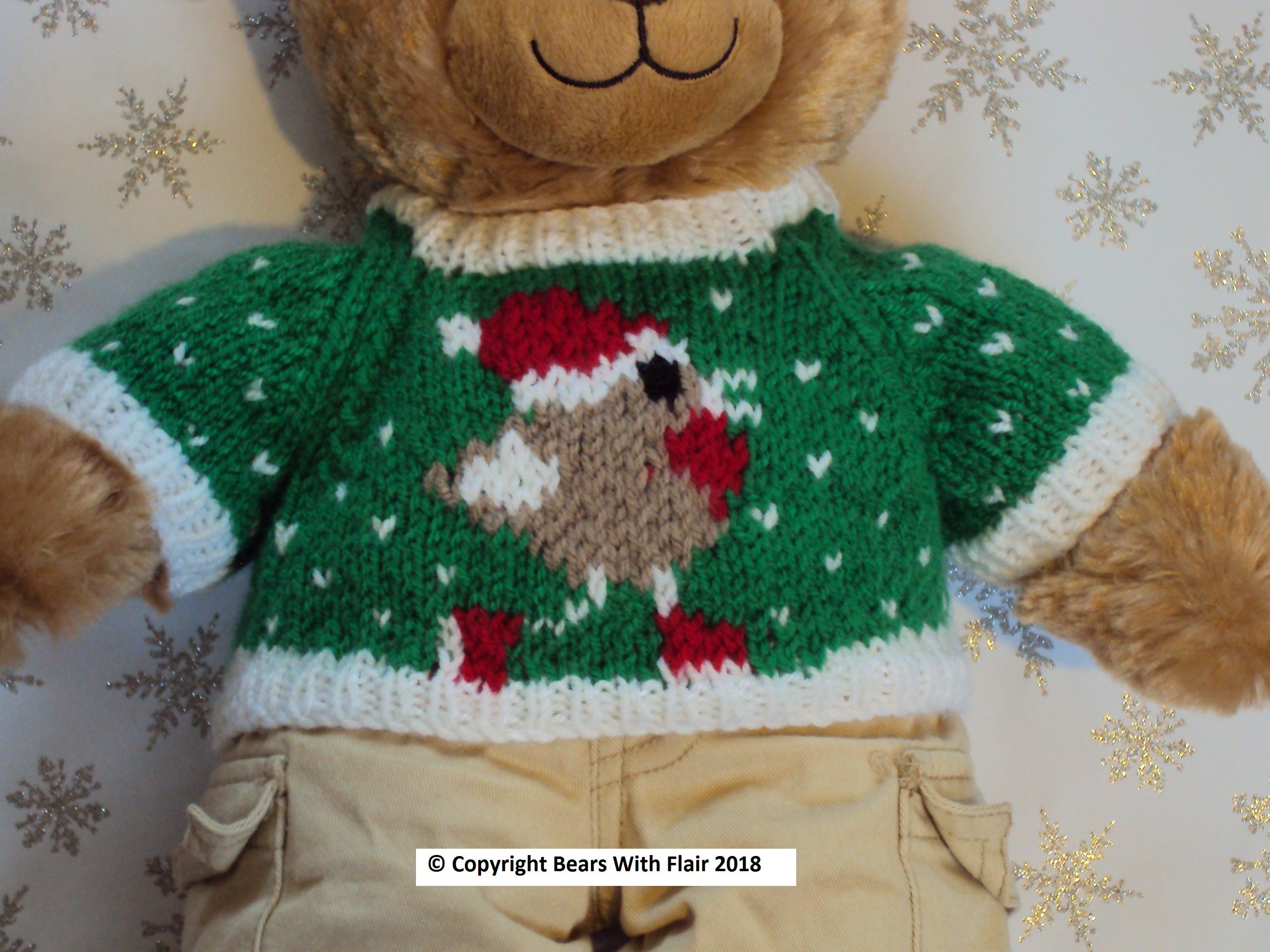 KNITTING PATTERN Instant Download PDF Bear Christmas Jumper - Etsy UK