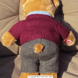 KNITTING PATTERN Instant Download PDF Boy Bear School Uniform Fits ...