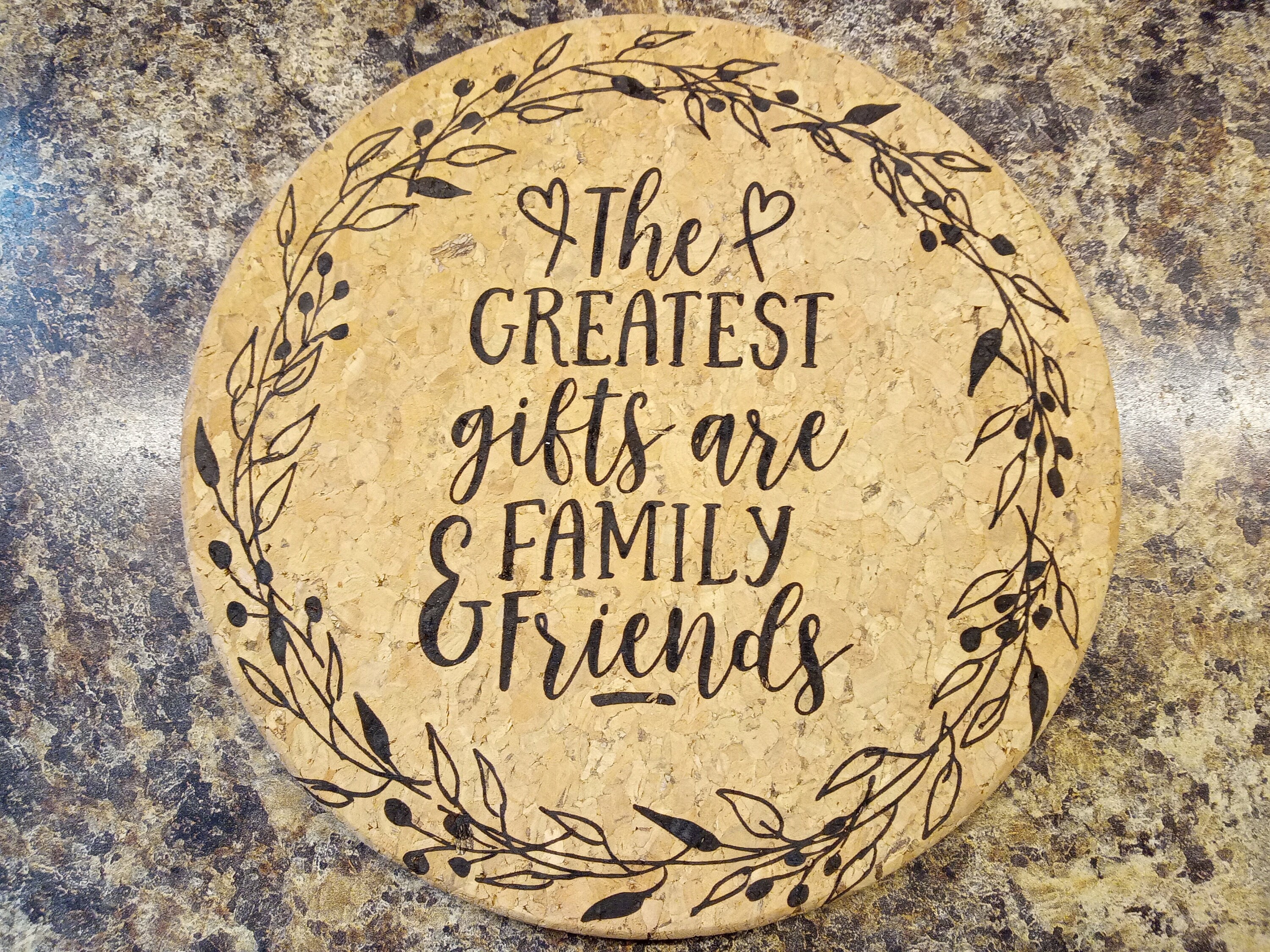 Custom Laser Engraved Cork Hot Plate, Trivet, Tea Pot Cozy, Monogram ...