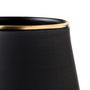 Ceramic Vase for Flowers With Gold Rim, Matte Black Pottery, Collection ...