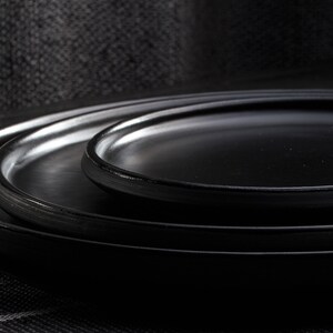 29 Cm | 11.4" Large Dinner Plate | Matte Black Dinnerware | Handmade ...