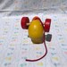 Vintage Wooden Duck Pull Toy: Yellow Duckie With Red Wheels - Etsy