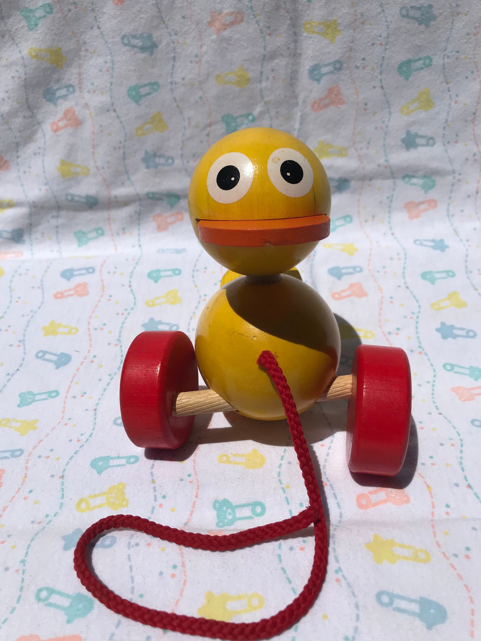 Cute Duck Pull Toy for Toddlers, Vintage Duck Toy for Kids, Wooden Duck ...