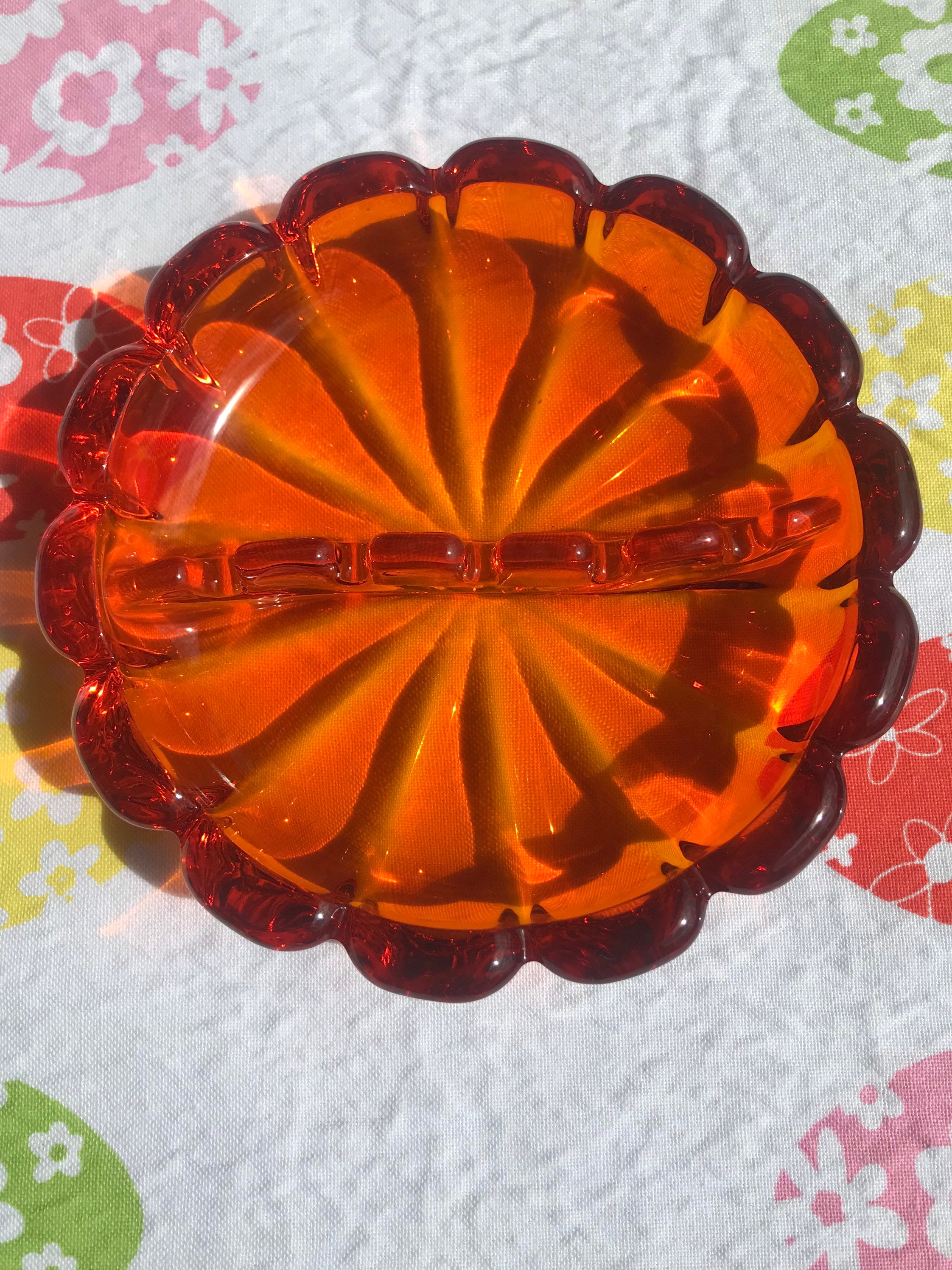 Rare Vintage Viking Glass Persimmon Ashtray, Collectible Orange Viking ...