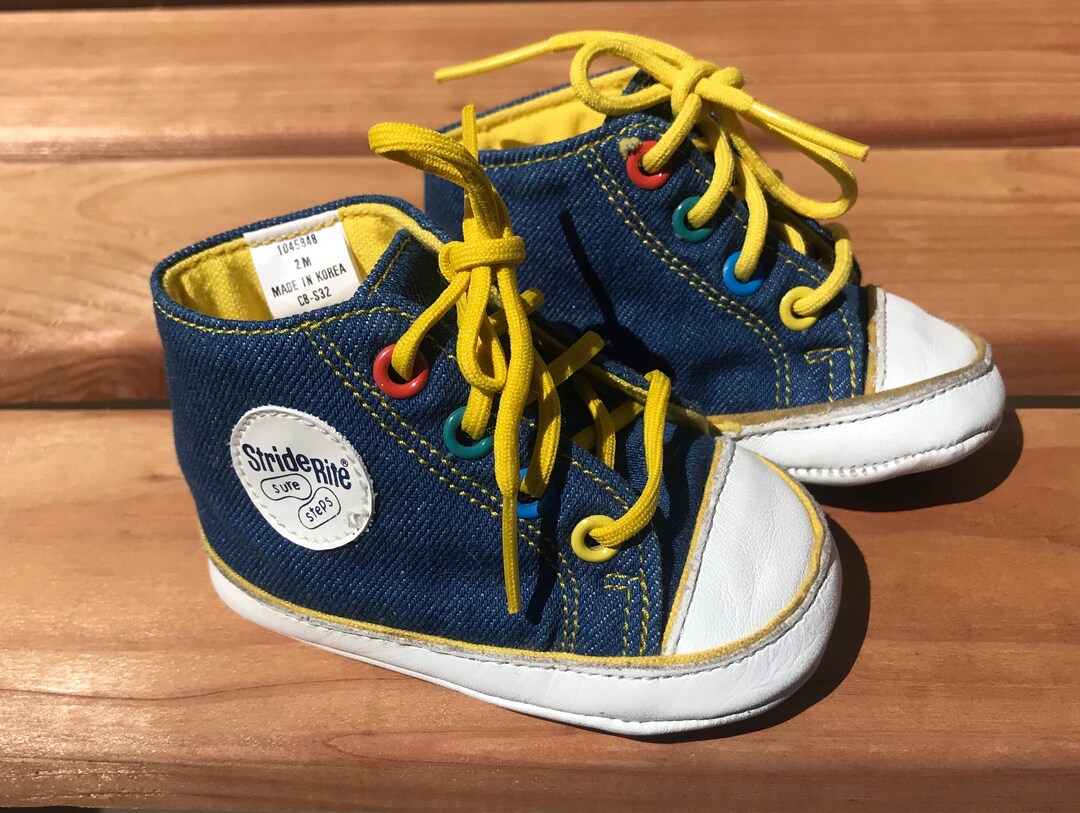Vintage Stride Rite Baby Sneakers, Sure Steps, Rainbow, 2 Months Old ...