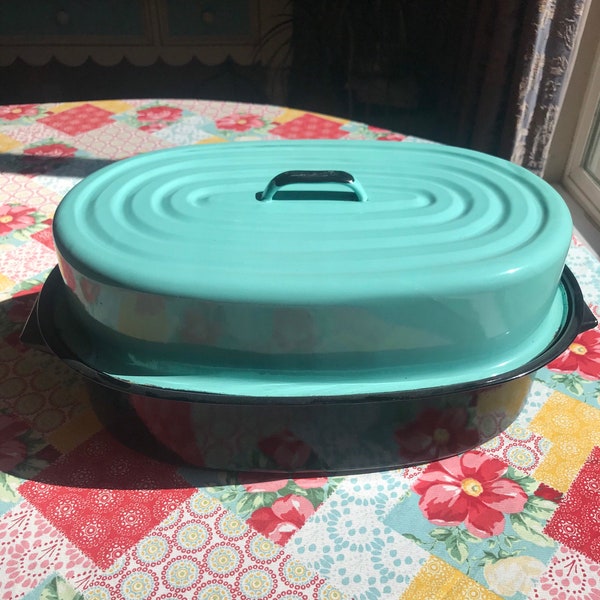 Blue Enamel Roaster - Etsy