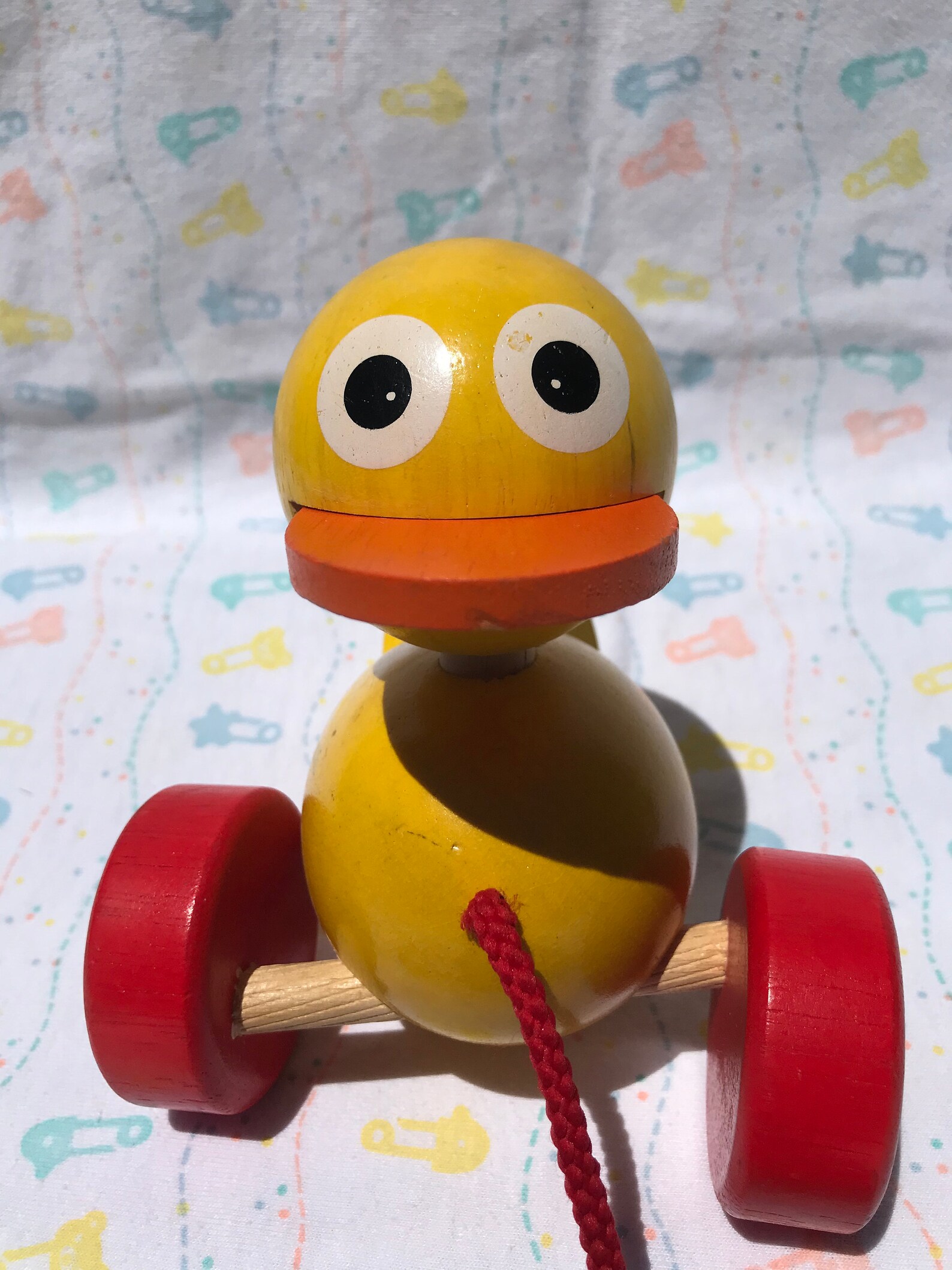 Cute Duck Pull Toy for Toddlers, Vintage Duck Toy for Kids, Wooden Duck ...