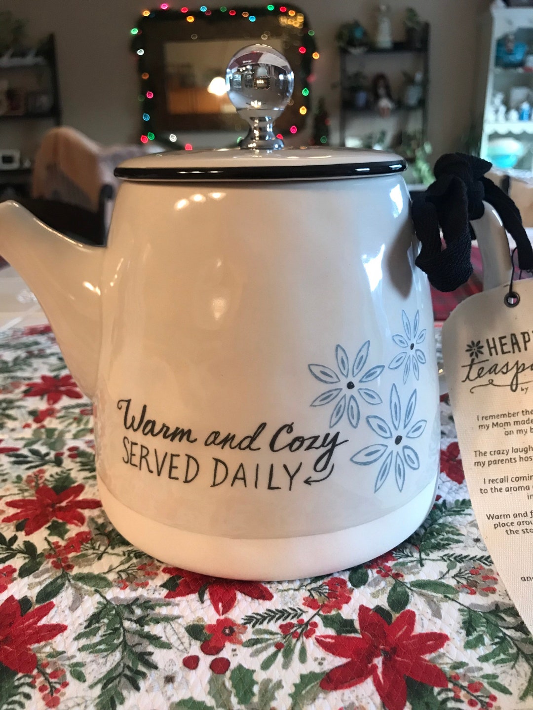 Heaping Teaspoons Demdaco Lori Siebert Warm and Cozy Ceramic Teapot ...