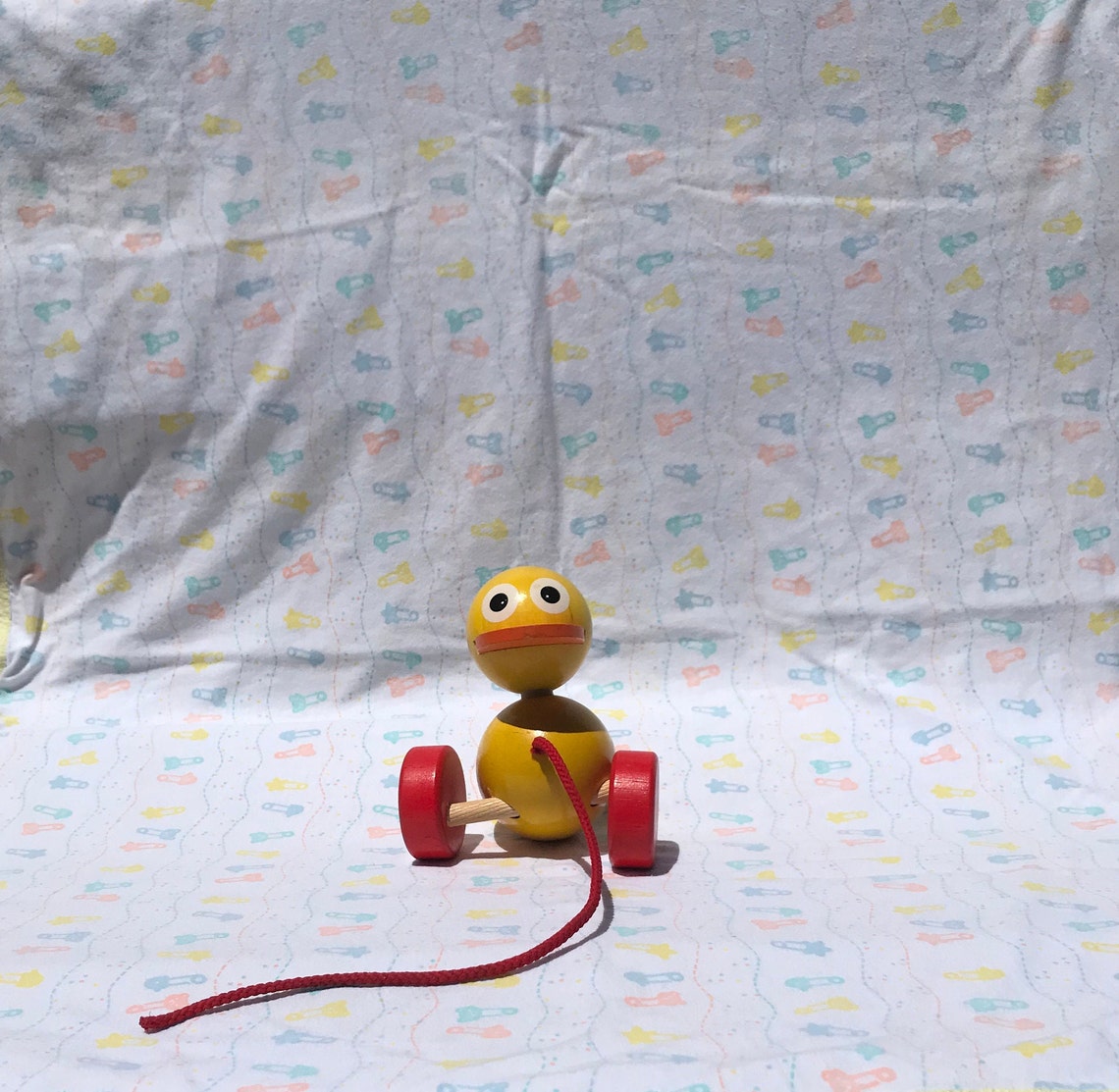 Cute Duck Pull Toy for Toddlers, Vintage Duck Toy for Kids, Wooden Duck ...