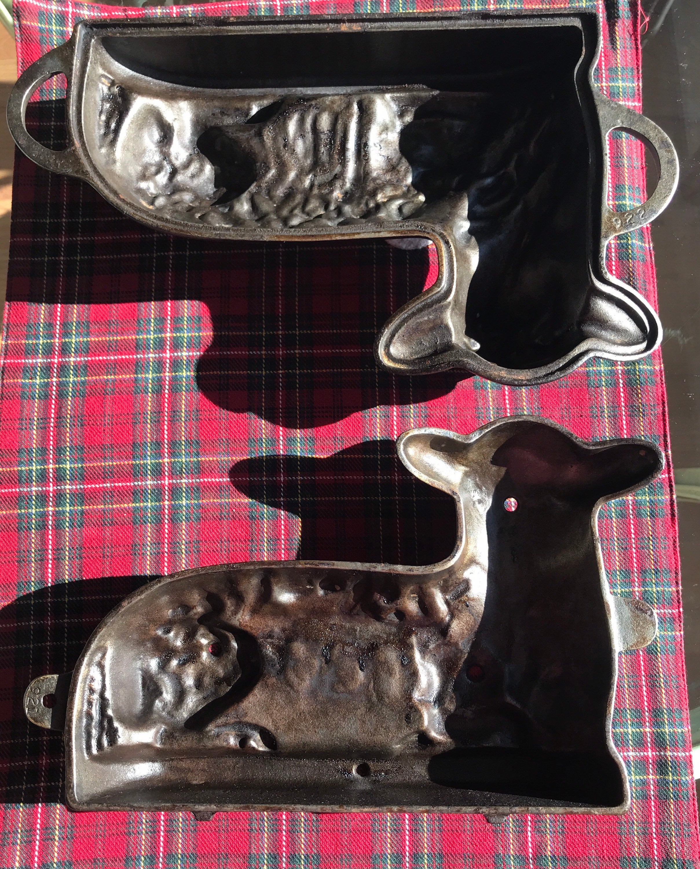 Antique Griswold Lamb Cast Iron Cake Mold Baking Scone Pan Chef ...