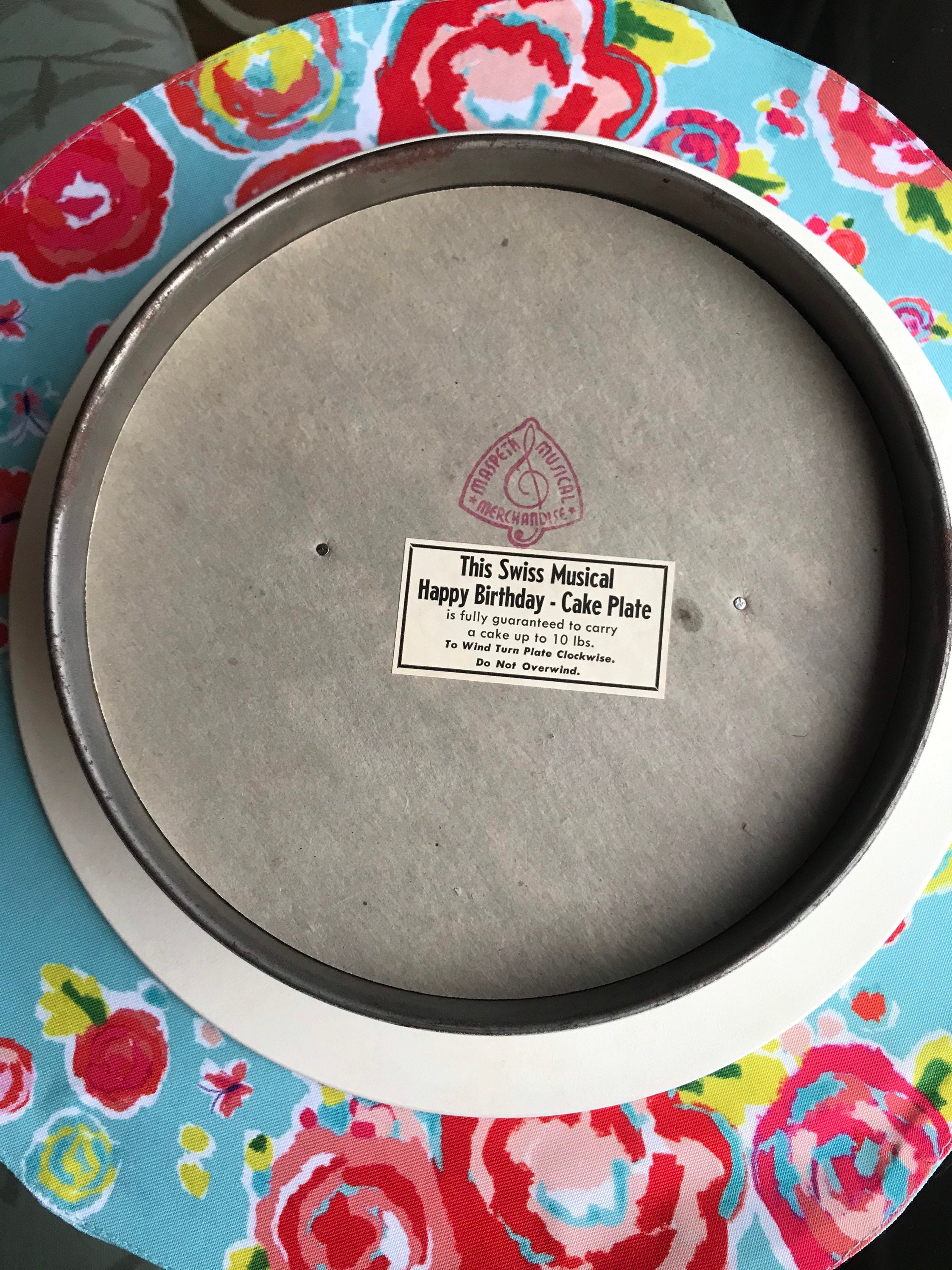 Vintage Maspeth Rotating Music Box Cake Stand, Cake Pedestal, Cake ...