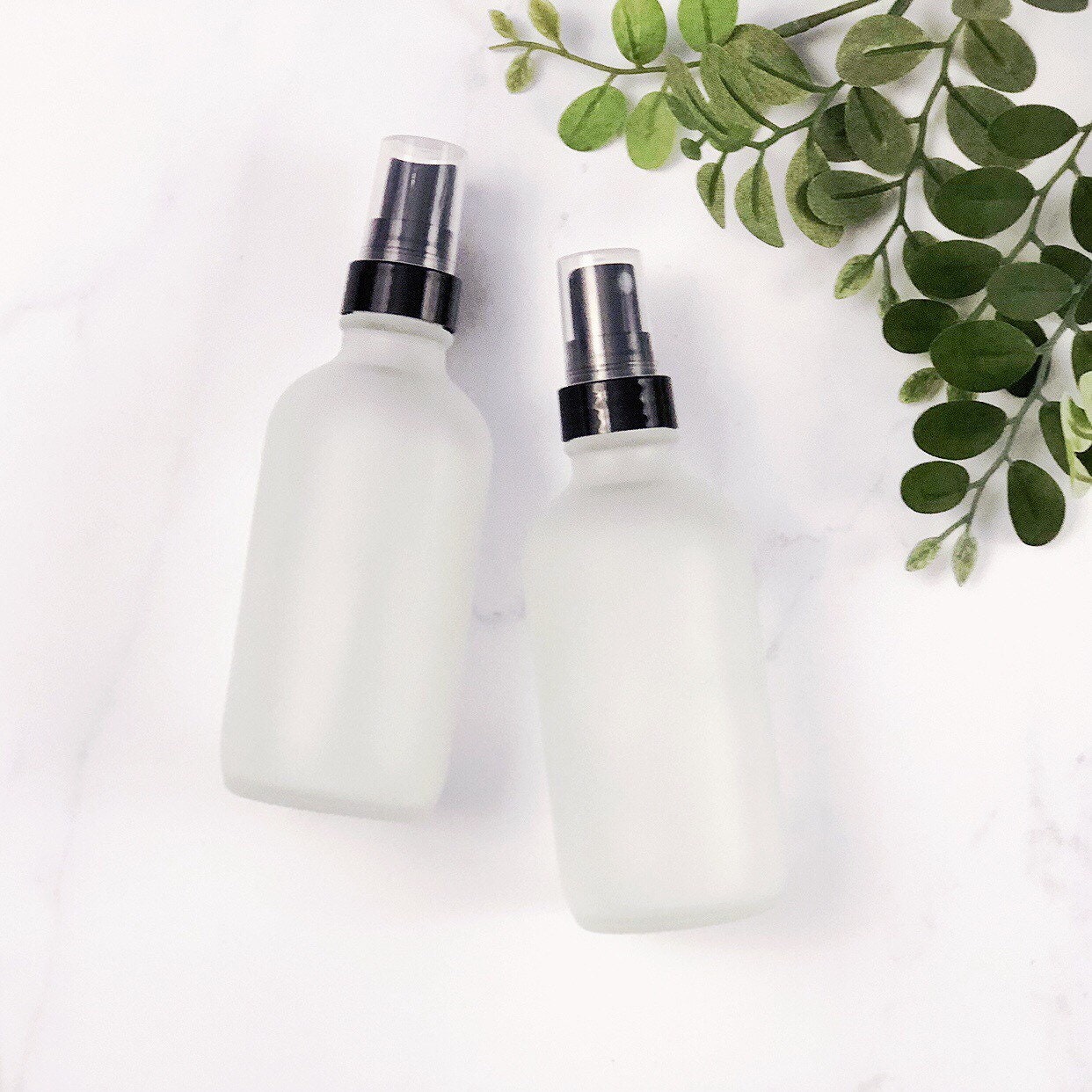 Set of 2 4oz FROSTED Glass Spray Bottle - Etsy