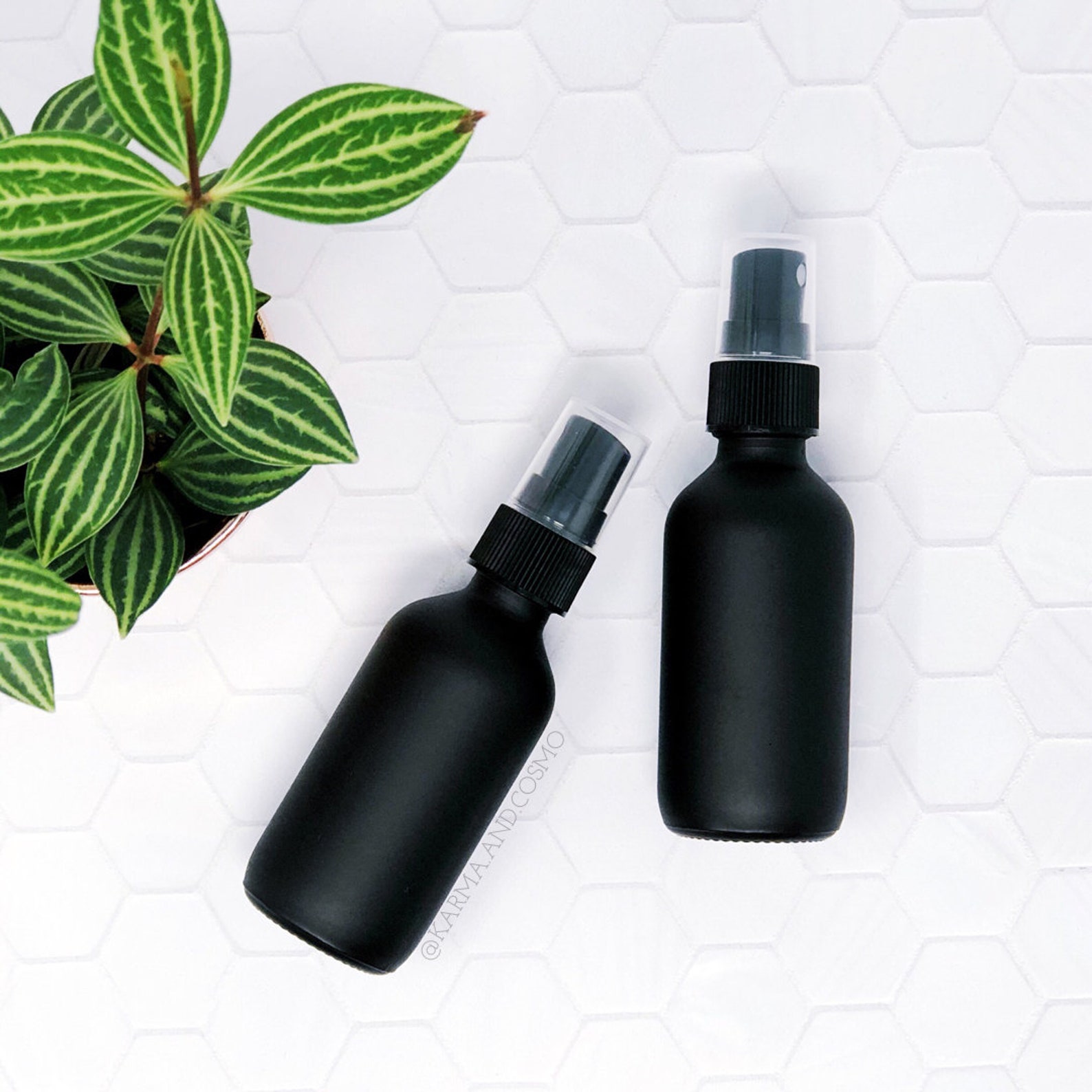 2oz Frosted BLACK Glass Spray Bottle Set of 2 - Etsy