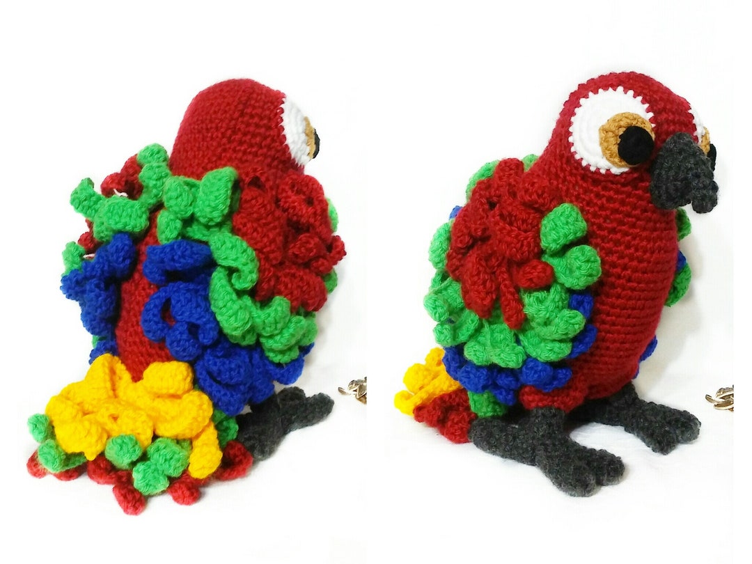Crochet Parrot PATTERN Ciro, Colorful DIY Project / Adorable Parrot ...