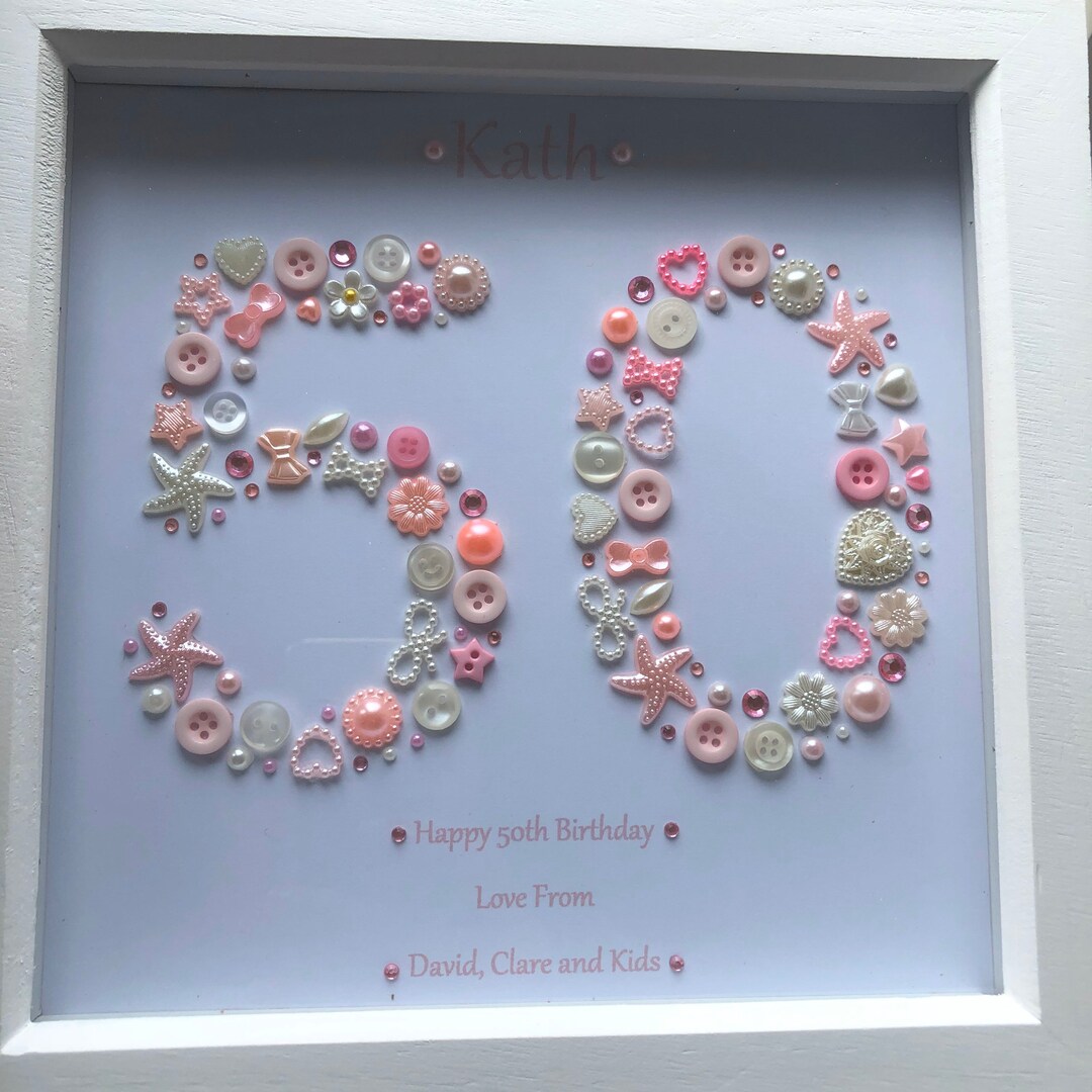 Personlised 50th Birthday Frame - Etsy UK