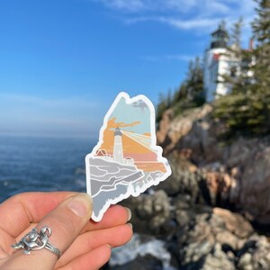 Maine Lighthouse Sticker | Maine Coast Sticker | Maine | Maine Sticker ...