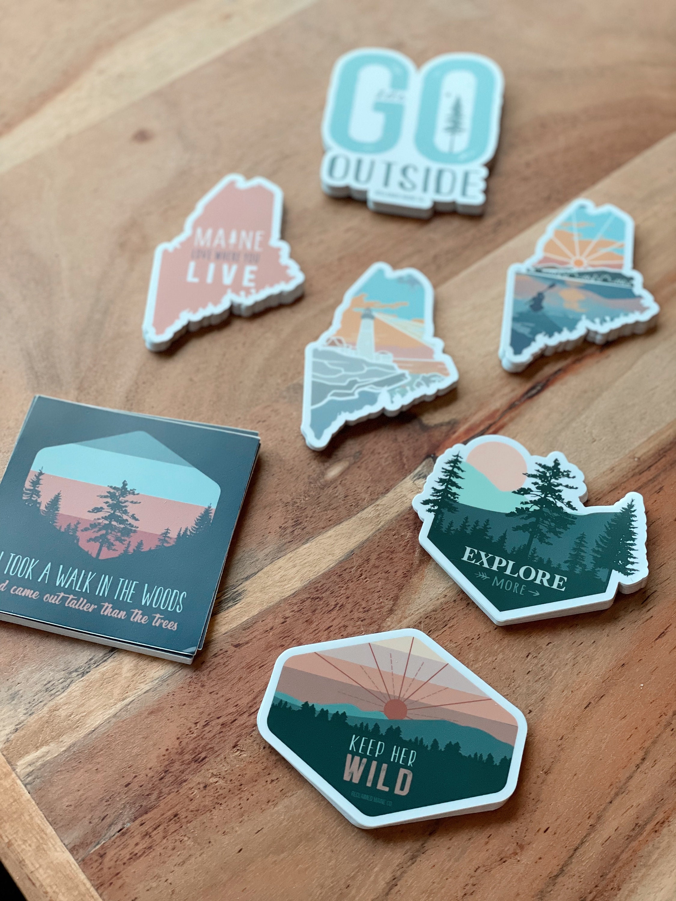 Maine Lake Sunrise Sticker Kayak Sticker Lake Sticker | Etsy